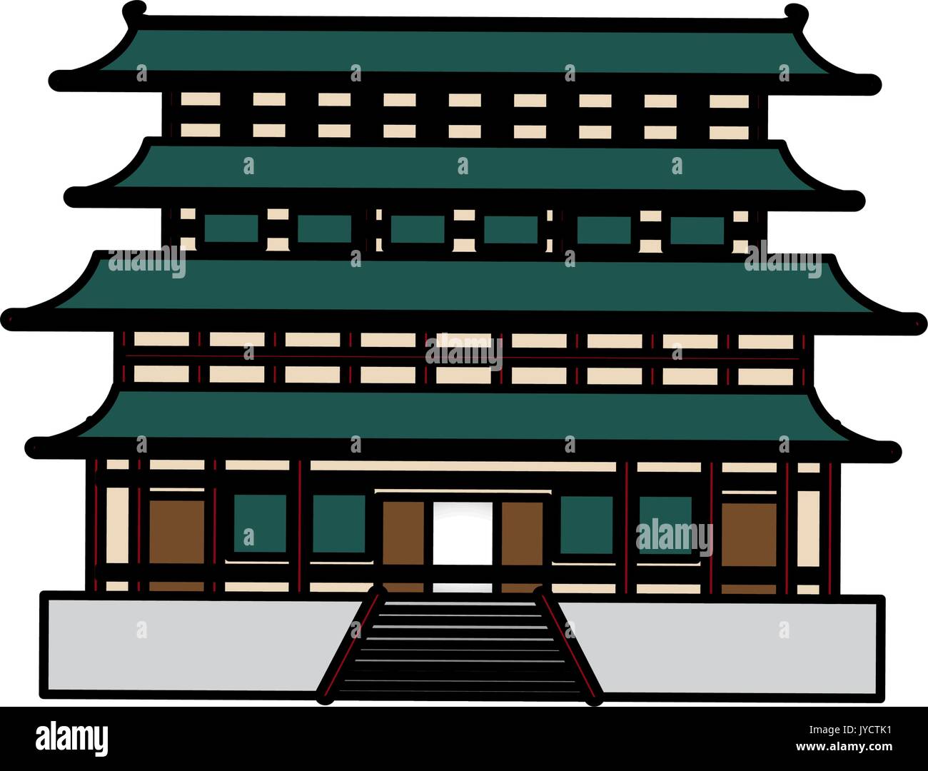 Japanese temple building Stock Vector Image & Art - Alamy