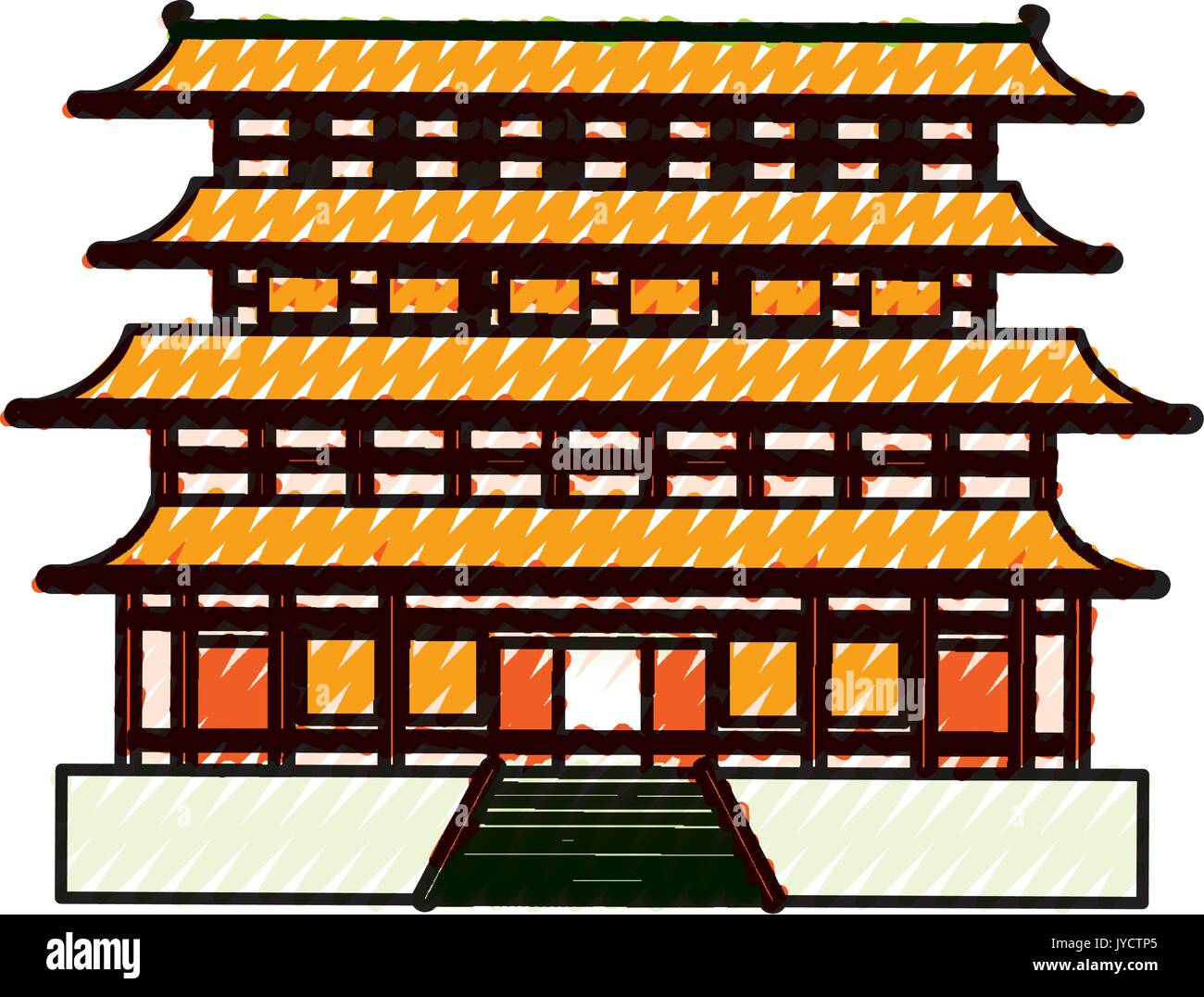 Japanese temple building Stock Vector Image & Art - Alamy