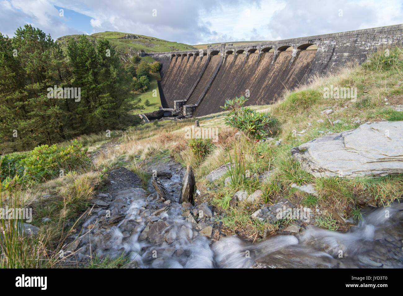 Claerwen dam. Elan Valley Reservoirs, Rhayader, Powys, Wales. UK Stock ...