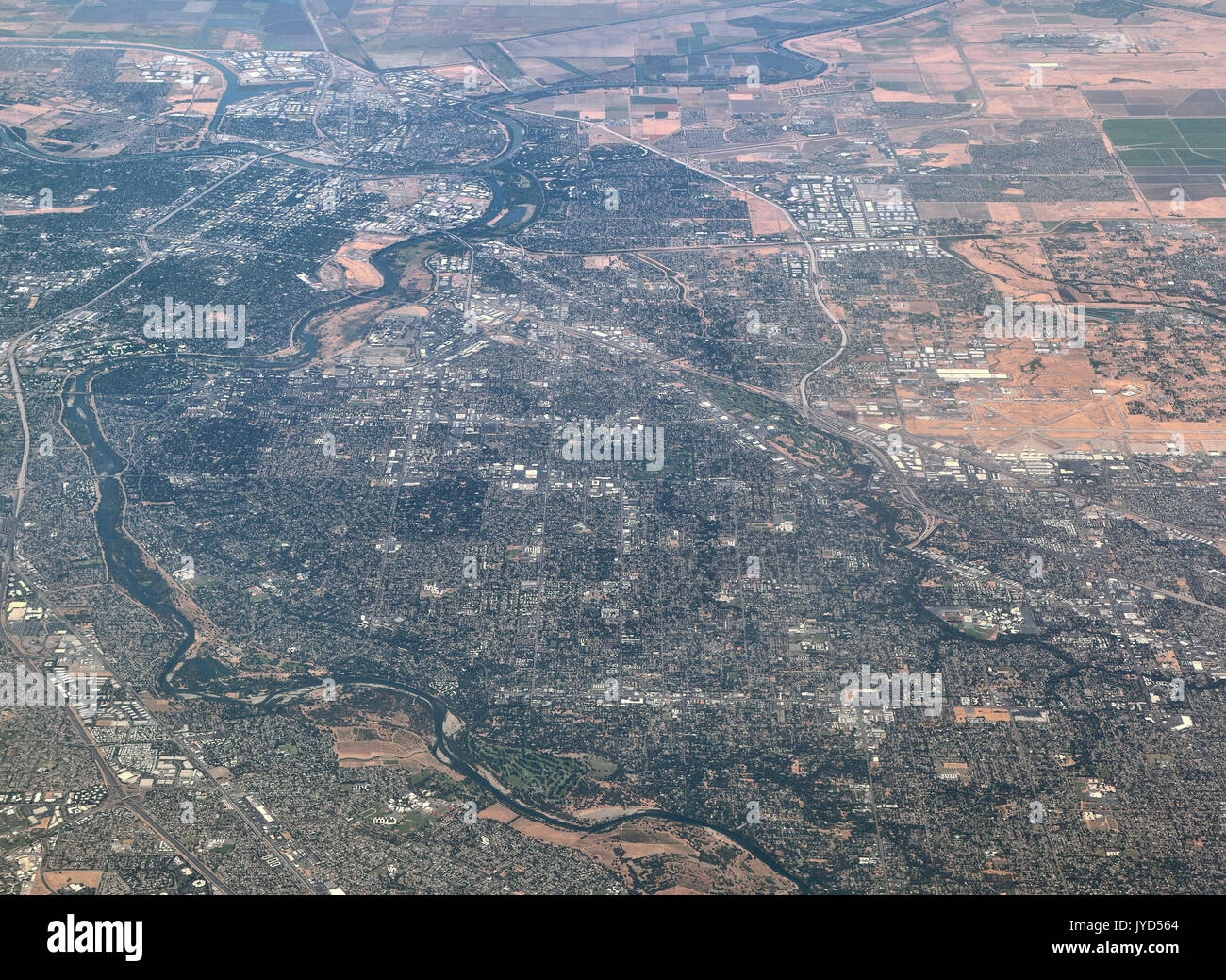 Aerial view of the city of Sacramento in California Stock Photo - Alamy