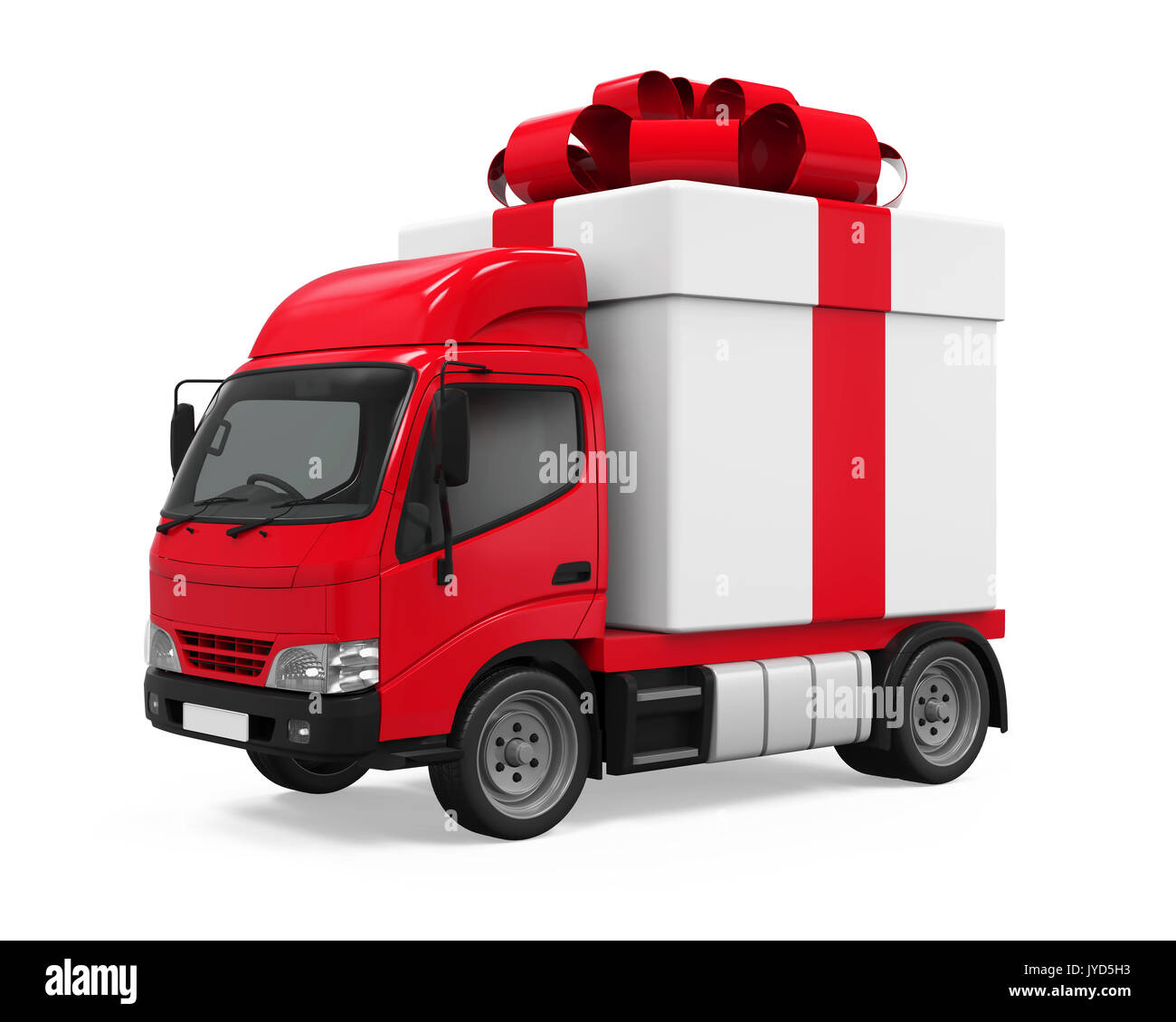 Delivery truck gift box Cut Out Stock Images & Pictures - Alamy