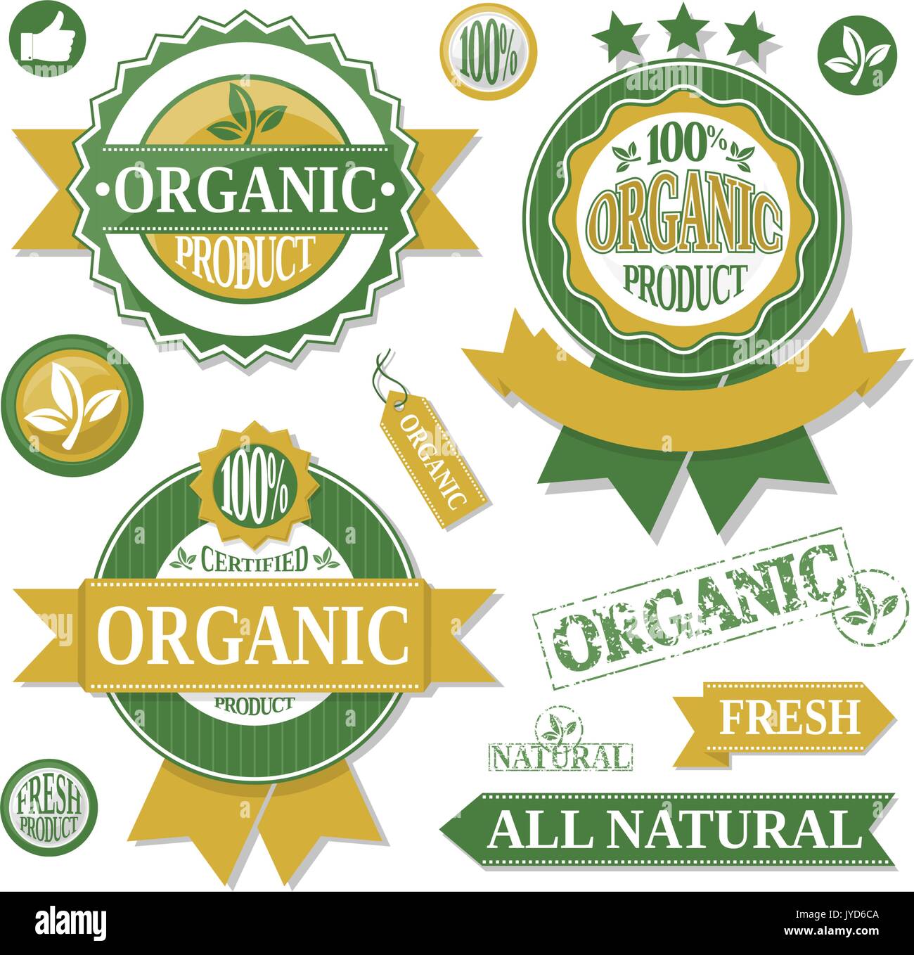 organic products labels and design elementsisolated on white background ...