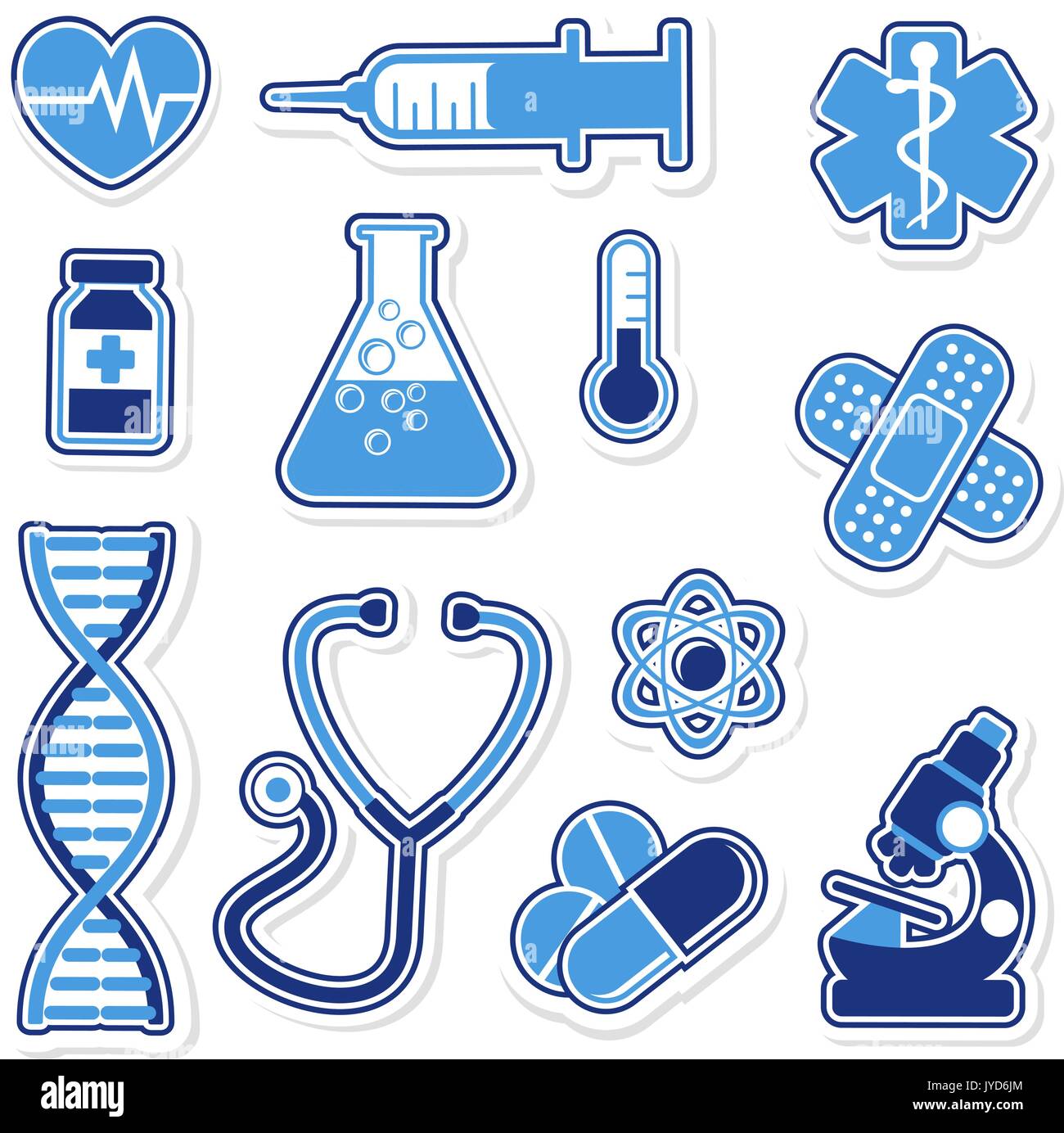 collection of medical icons designs isolated on white background Stock ...