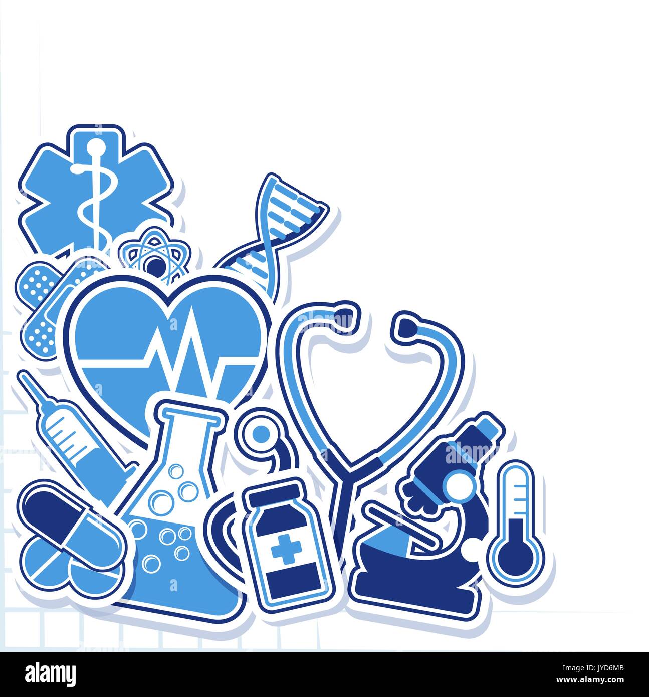 heath care and medical design elements isolated on white background ...