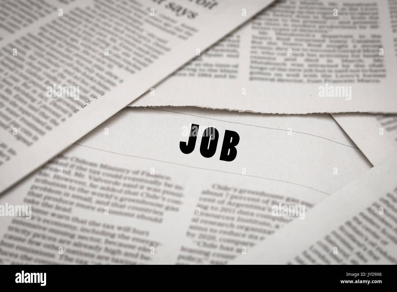 job headline on newspaper Stock Photo - Alamy
