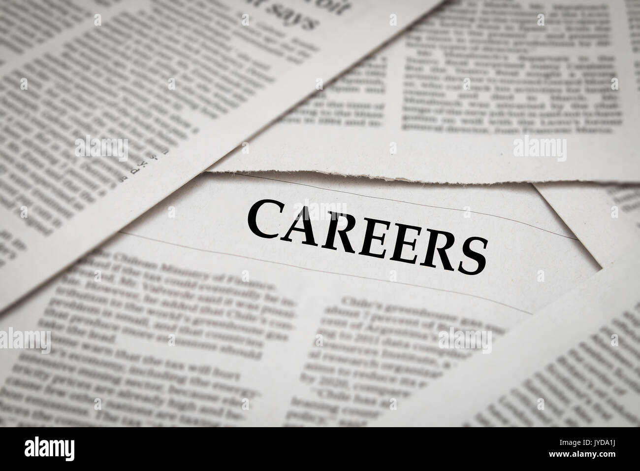careers headline on newspaper background Stock Photo - Alamy