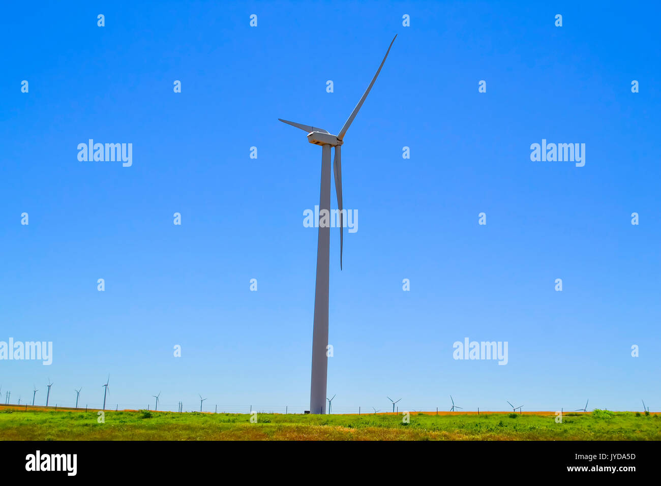 Modern wind turbine / wind mill on an Indiana wind farm, located in the ...