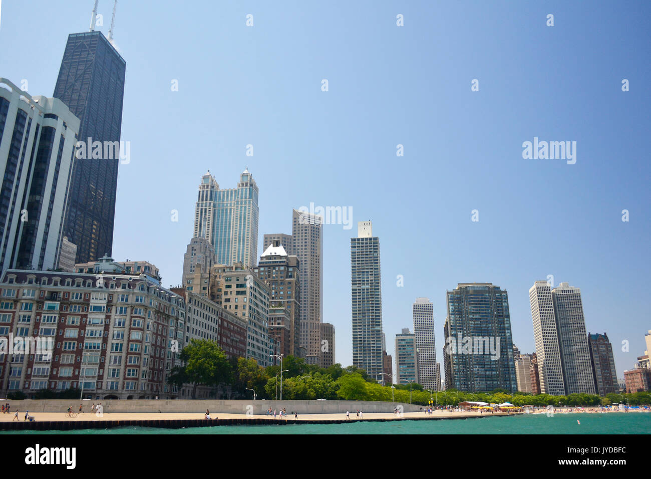 Lakefront Trail Boardwalk along Lake Shore Drive at Oak Street Beach ...