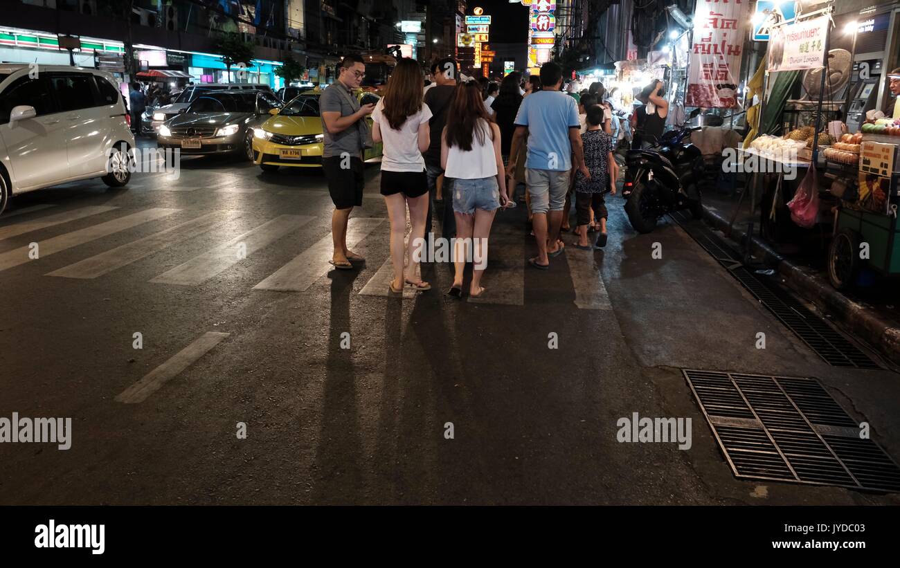 Tourist Night Yaowarat Road Chinatown Bangkok Thailand Stock Photo - Alamy