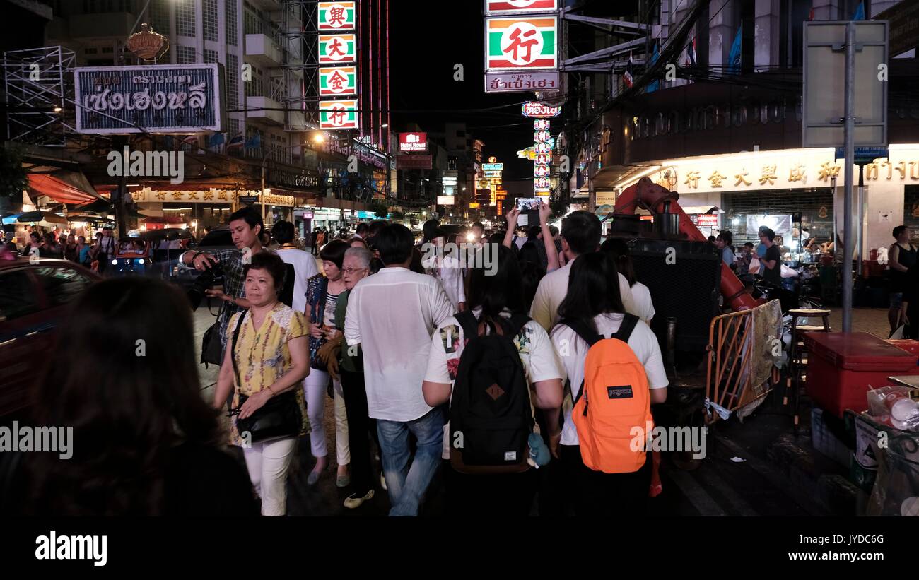 Tourist Night Yaowarat Road Chinatown Bangkok Thailand Stock Photo - Alamy