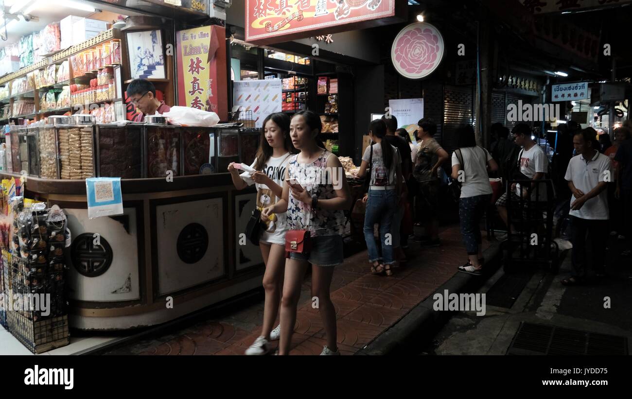 Tourist Night Yaowarat Road Chinatown Bangkok Thailand Stock Photo - Alamy