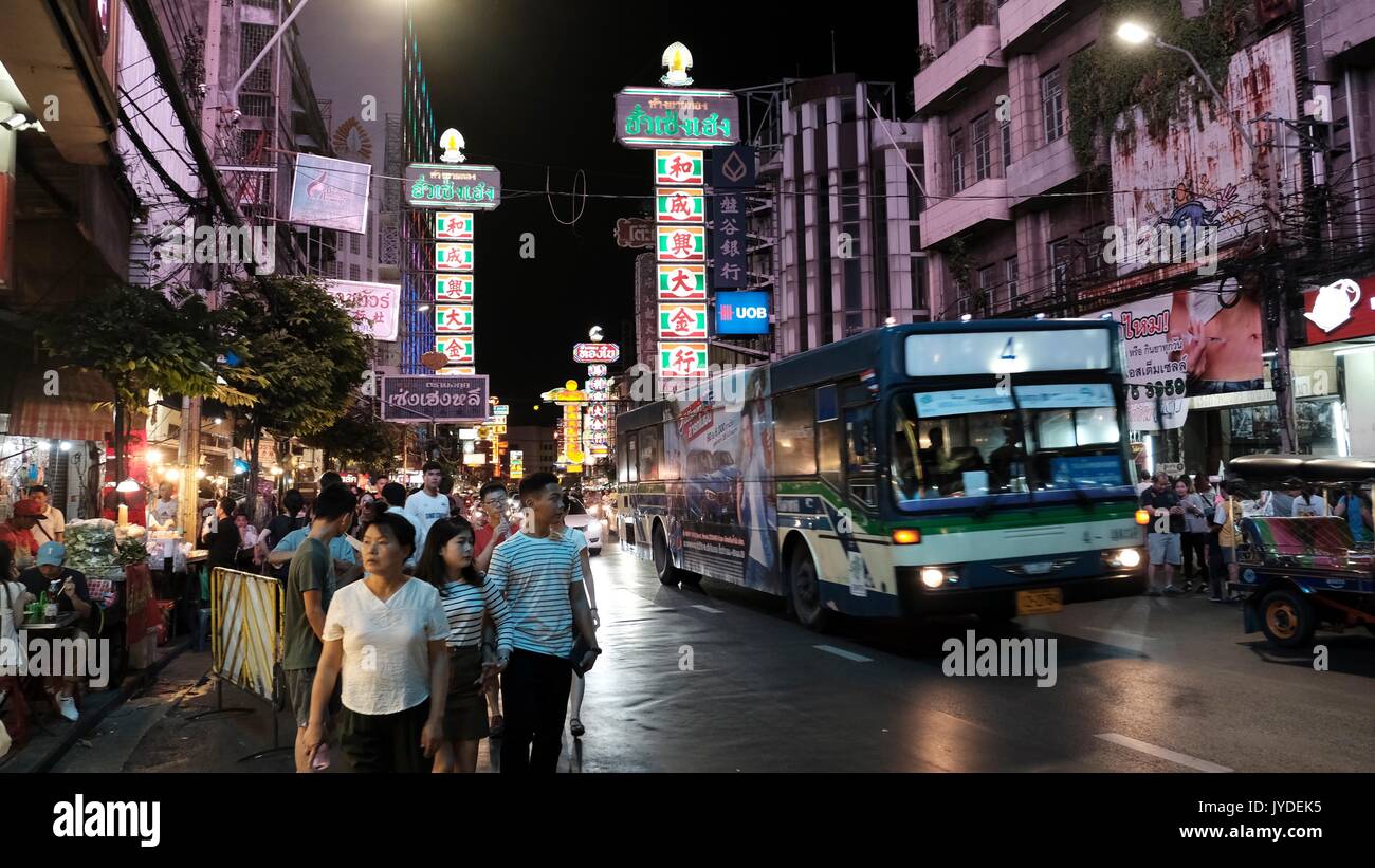 Night Yaowarat Road Chinatown Bangkok Thailand Stock Photo - Alamy