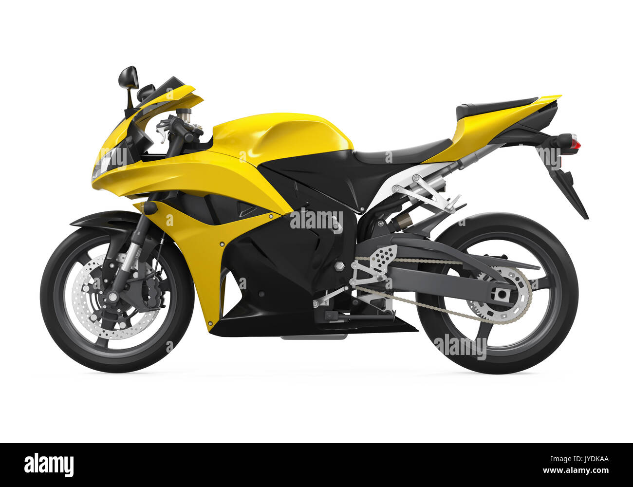 Yellow Motorcycle Isolated Stock Photo - Alamy