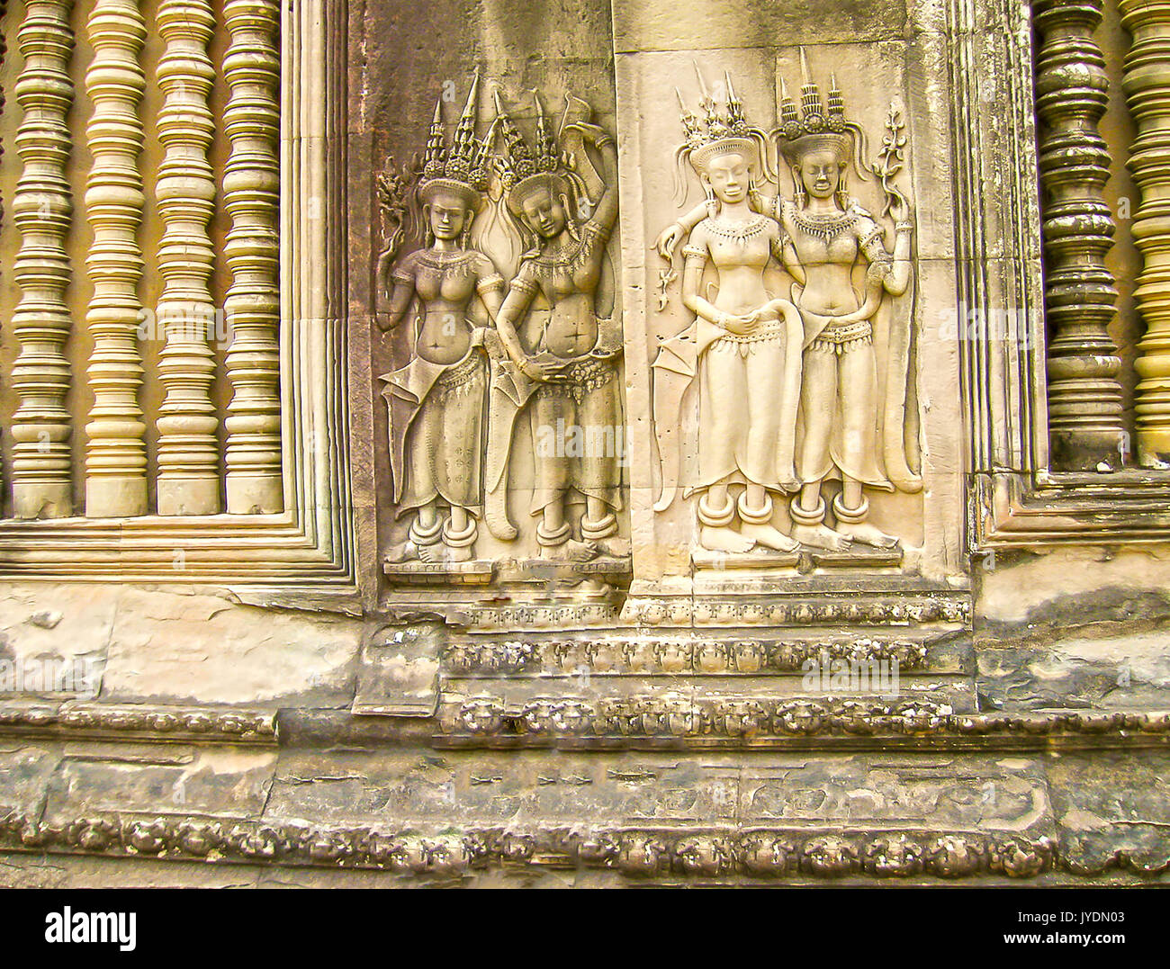 The detail of stone carvings in Angkor Wat, Cambodia Stock Photo - Alamy