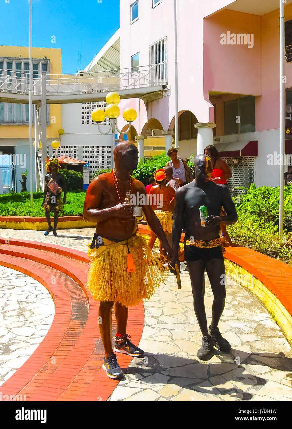 Point-a-Pitre, Guadeloupe - February 09, 2013: The local black men at ...