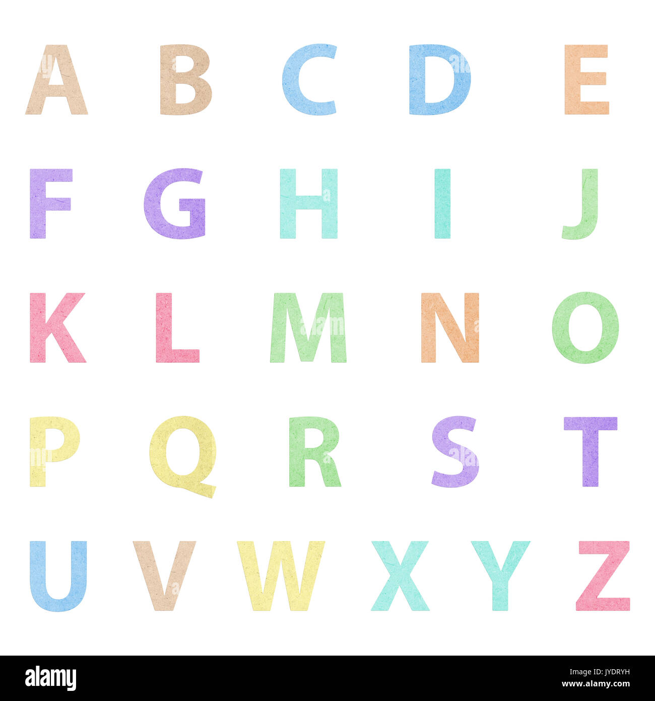 colorful alphabet a to z on white background Stock Photo - Alamy