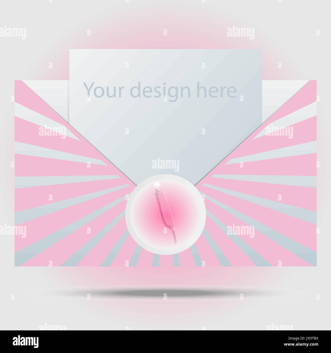 Envelope template with feather glass stamp Stock Vector Image & Art - Alamy