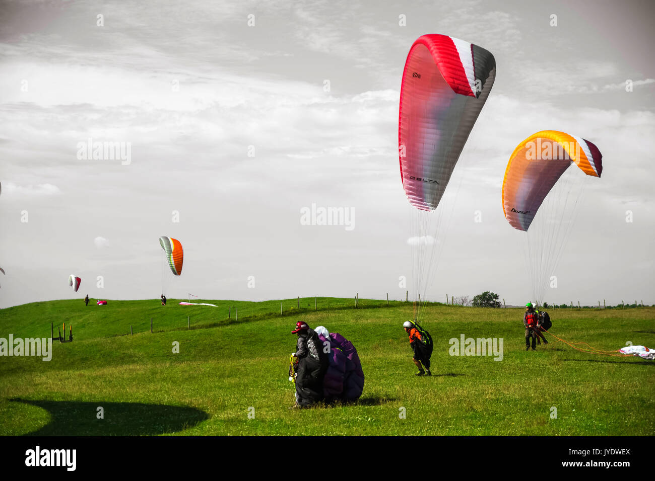People are flying by balloons Stock Photo - Alamy