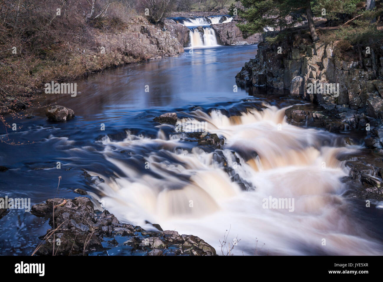 Waterfalls at Low Force,Bowlees,Teesdale,England,UK Stock Photo - Alamy