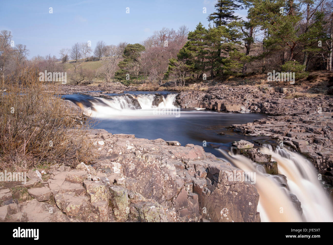 Waterfalls at Low Force,Bowlees,Teesdale,England,UK Stock Photo - Alamy