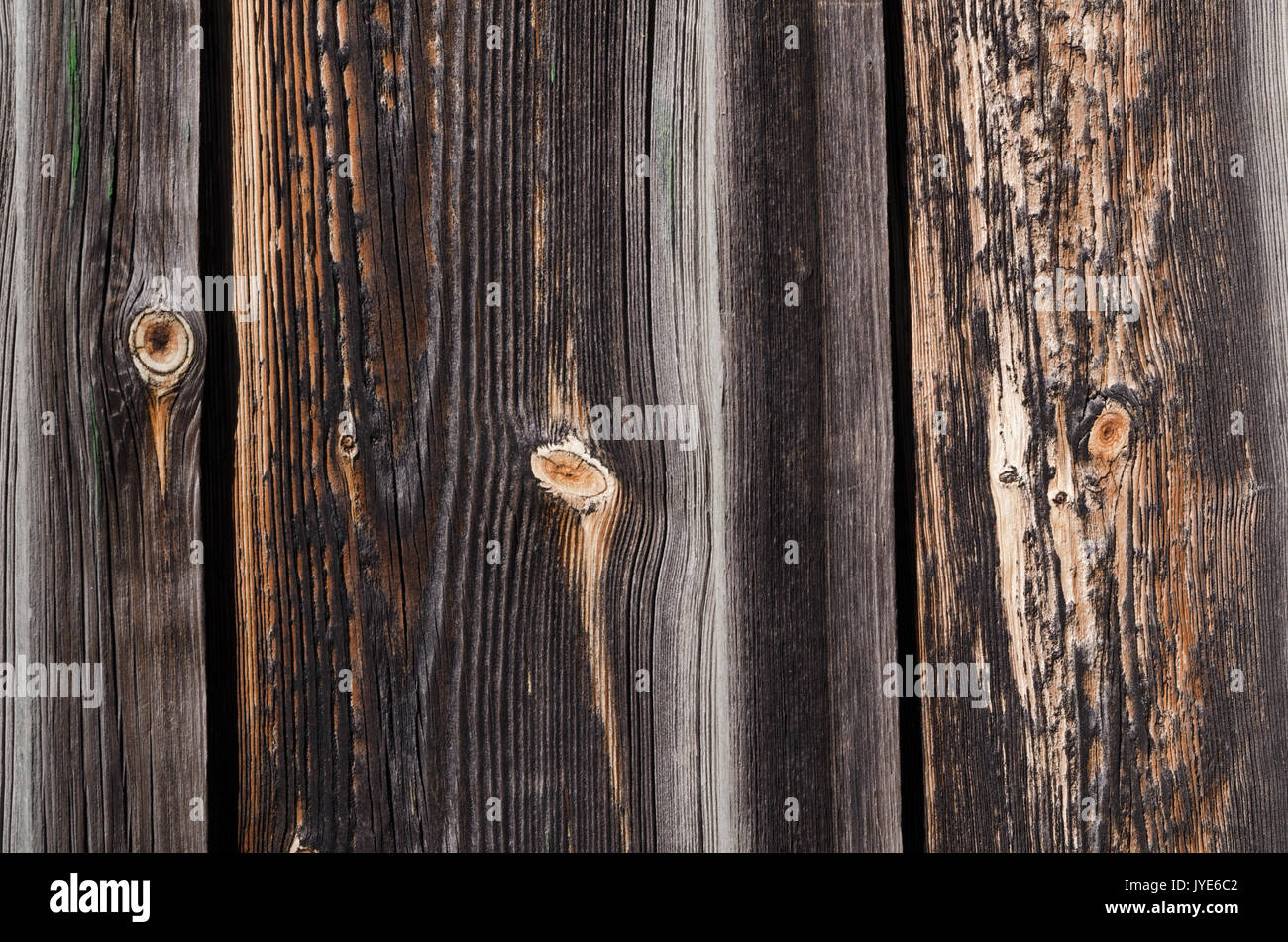 Texture, dark wooden boards with brown spots. Horizontal photo ...