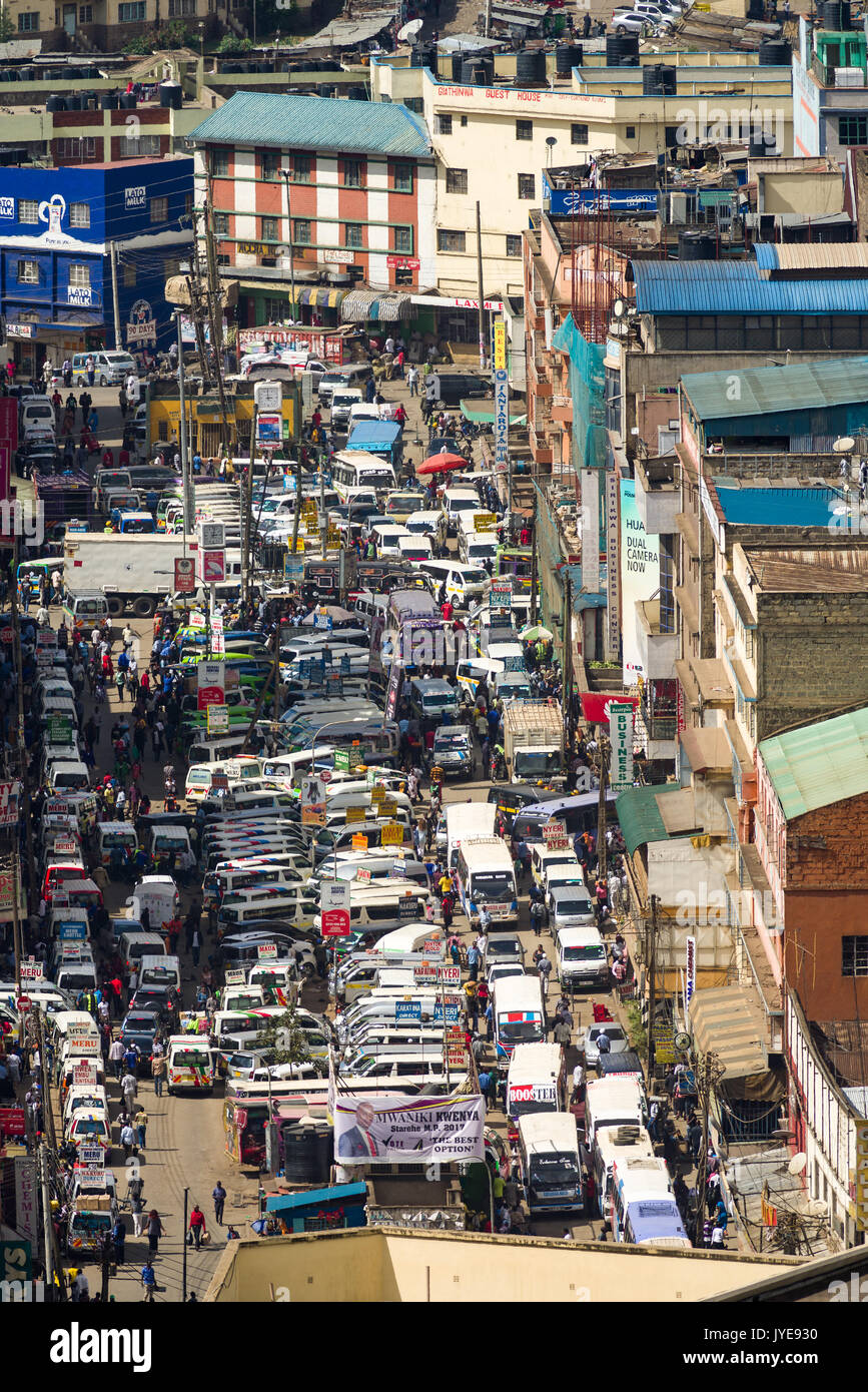 Rows of parked vehicles on Accra Road, Nairobi, Kenya Stock Photo - Alamy