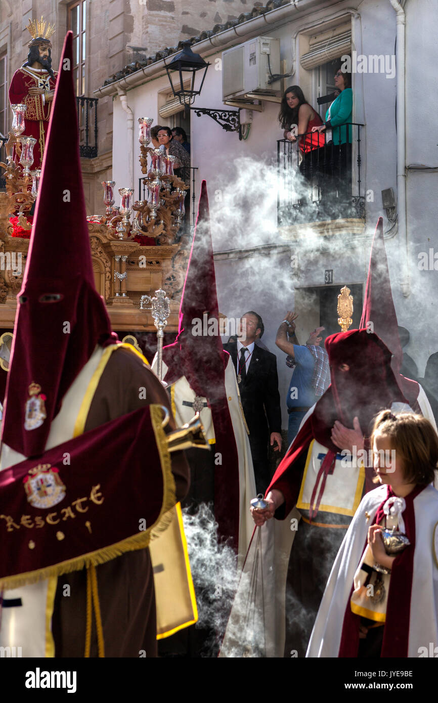 Shadows of penitents on Holy week procession, Spain Stock Photo - Alamy