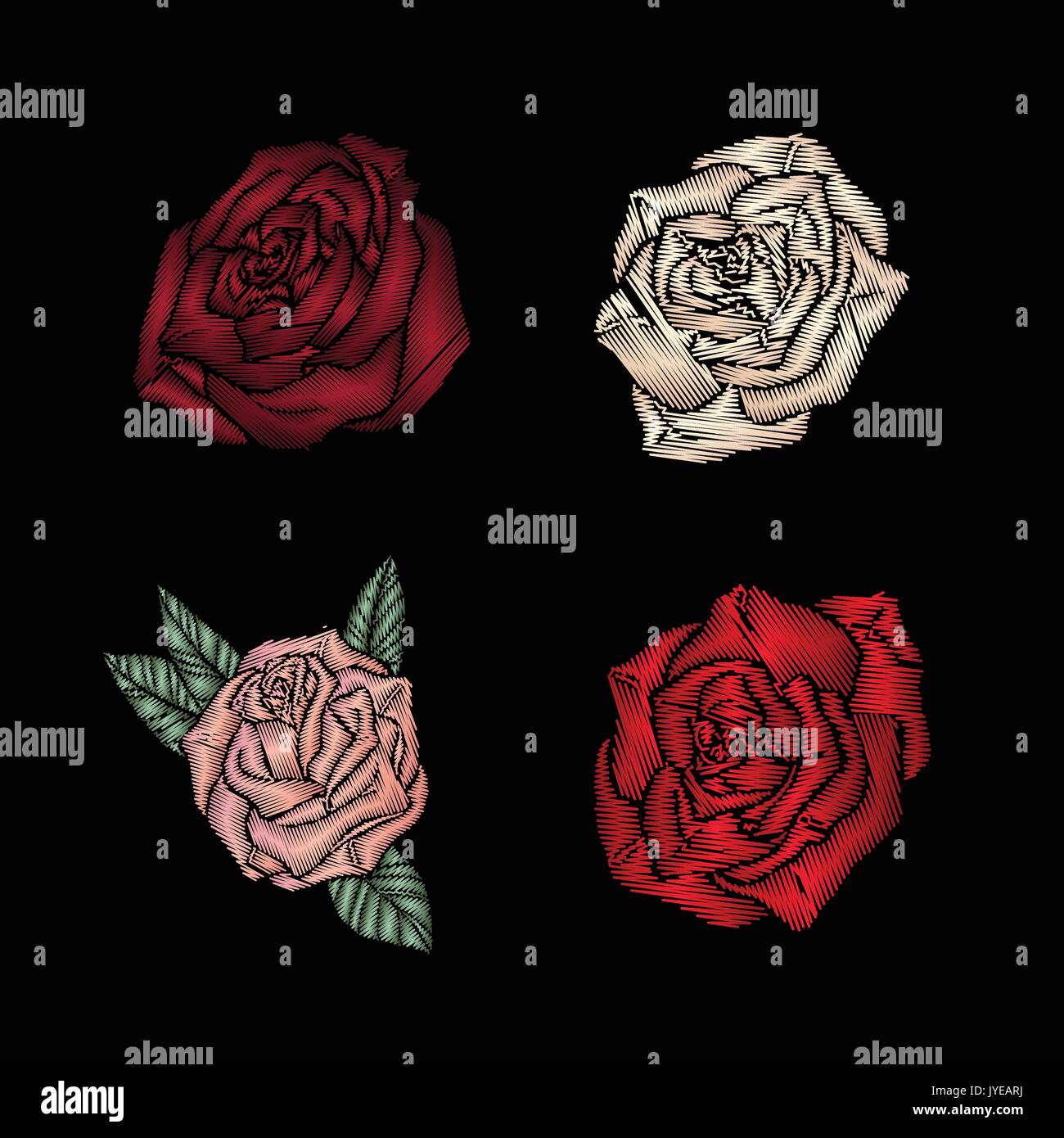 Satin rose bouquet Stock Vector Images - Alamy
