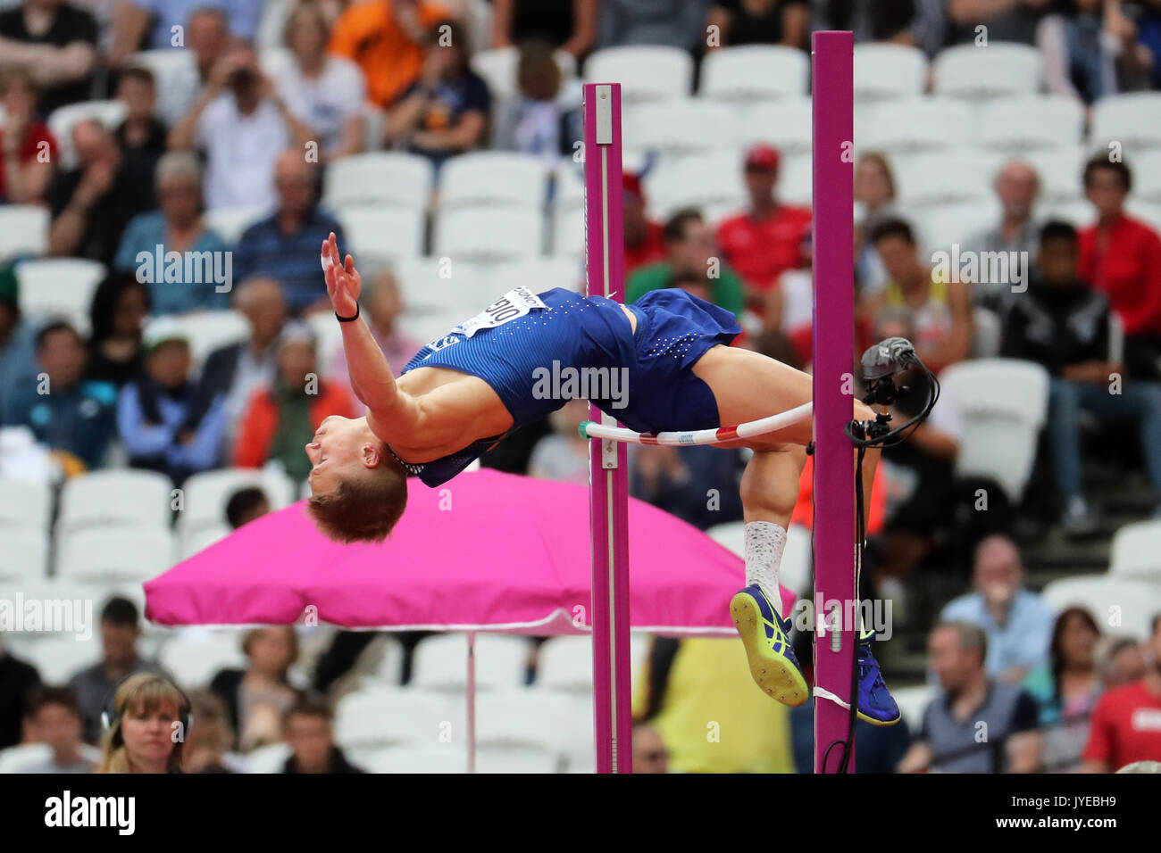 Janek OIGLANE (Estonia) competing in the Decathlon High Jump at the ...