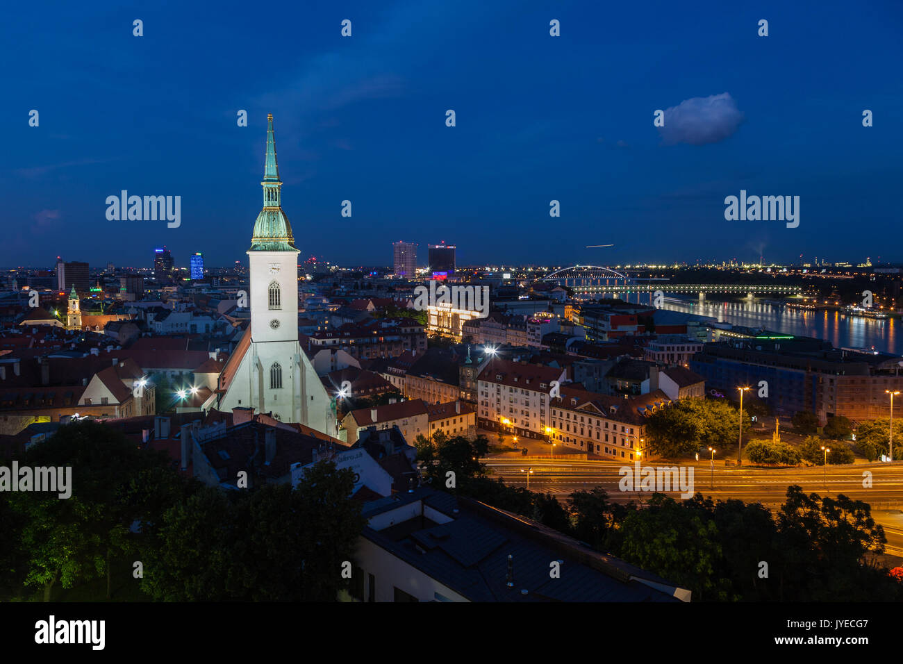View Of River Danube In Bratislava Slovakia From The Bratislava