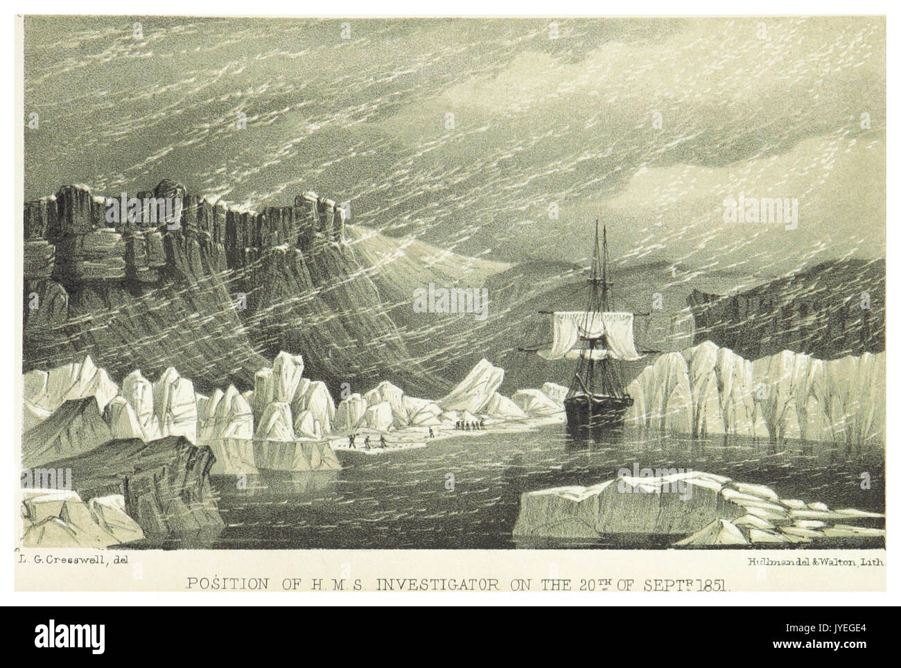 POSITION OF H.M.S. INVESTIGATOR ON THE 20TH of SEPTEMBER 1851 Stock ...