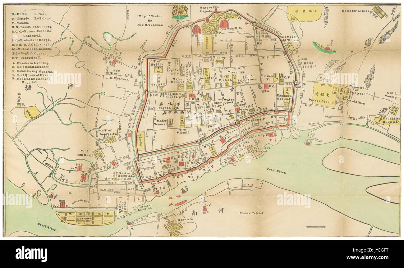 Old map of canton hi-res stock photography and images - Alamy
