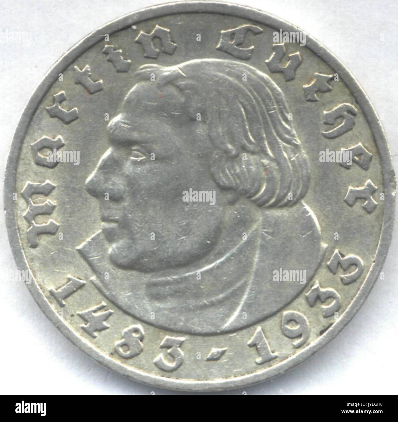 5 Mark Luther obverse Stock Photo - Alamy