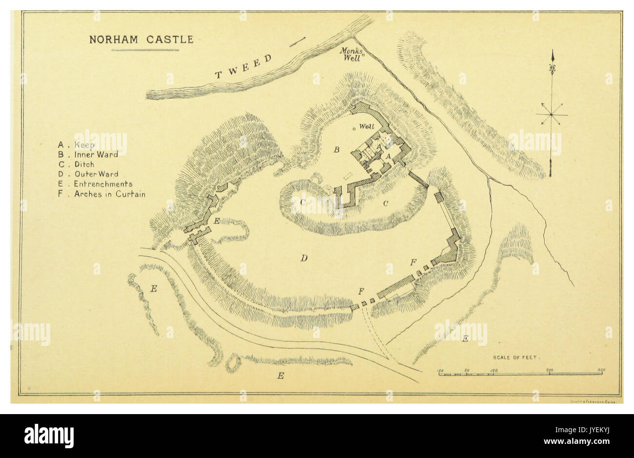 PLAN OF NORHAM CASTLE (1883 Stock Photo - Alamy