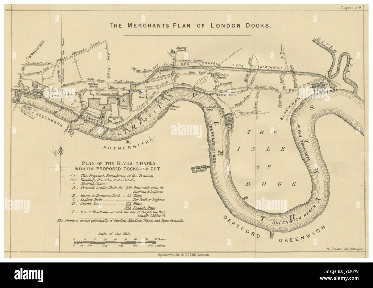 Plan of the london docks hi-res stock photography and images - Alamy
