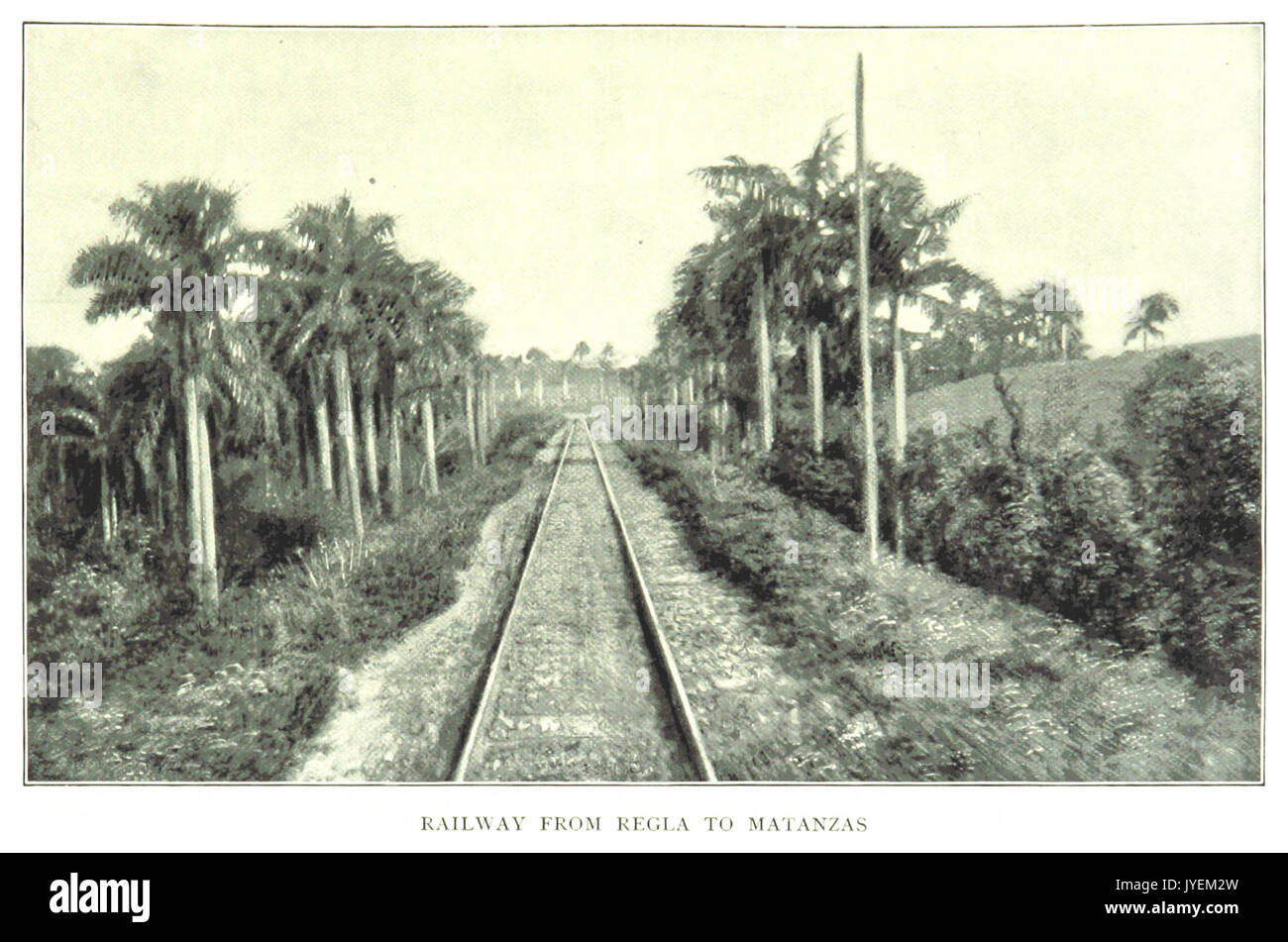 CLARK(1899) Cuba p141 RAILWAY FROM REGLA TO MATANZAS Stock Photo - Alamy