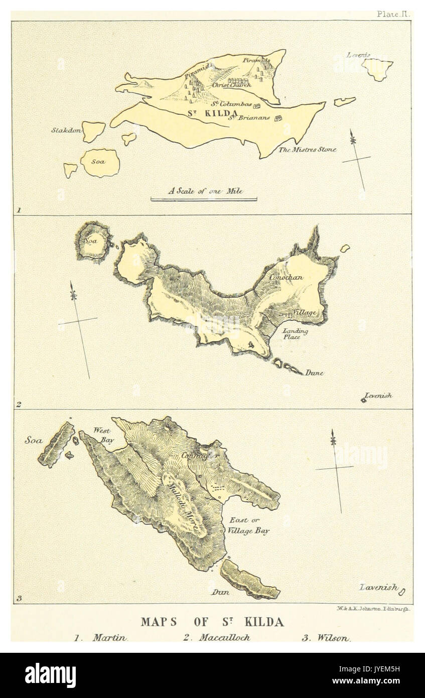 SETON(1878) (2) MAPS OF ST. KILDA Stock Photo - Alamy