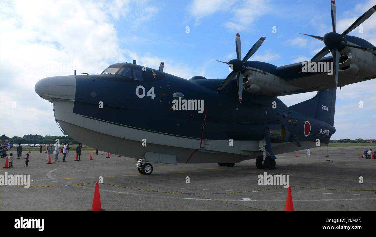 A ShinMaywa US 2 flying boat at Shimousa naval air station Stock Photo ...