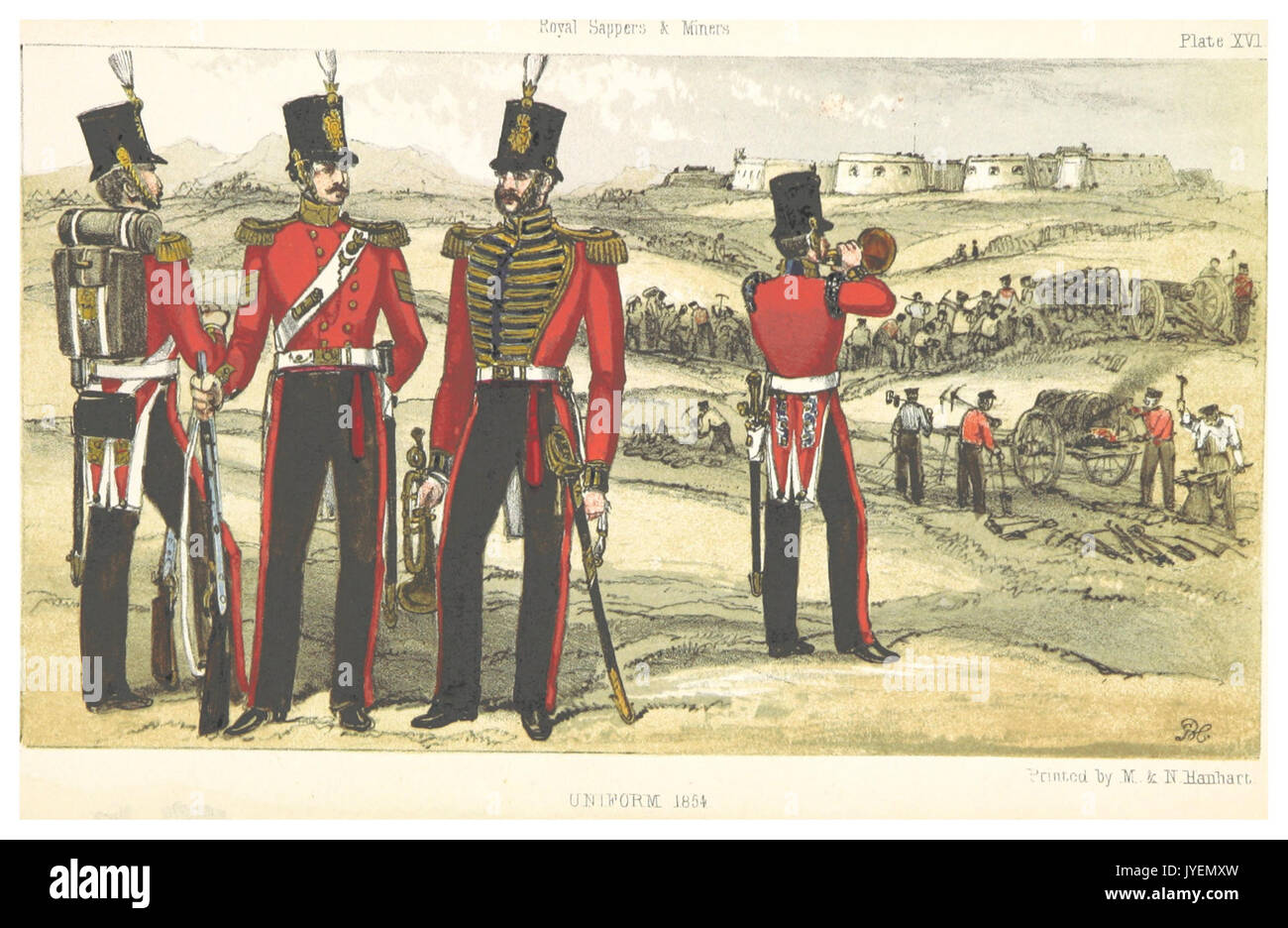 CONNOLLY(1855) Vol2, p347 (Plate 16) ROYAL SAPPERS & MINERS, UNIFORM ...