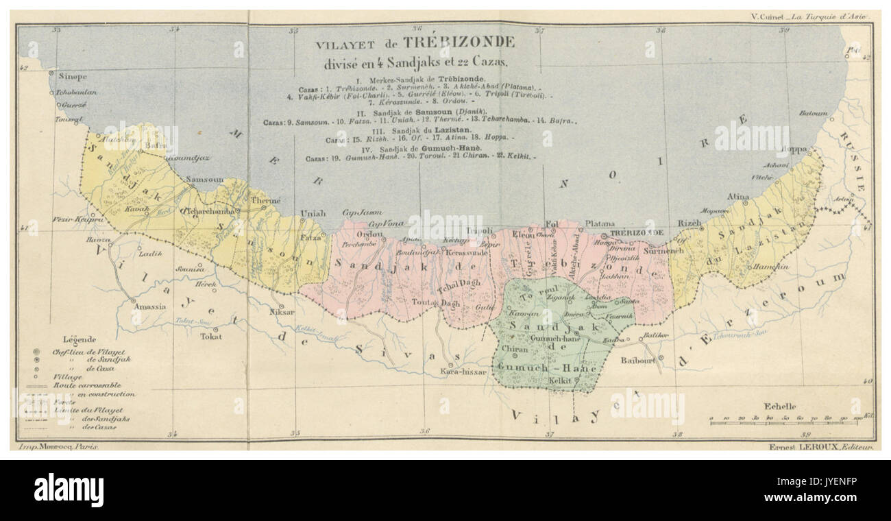 CUINET(1890) 1.036 Vilayet of Trebizond Stock Photo - Alamy