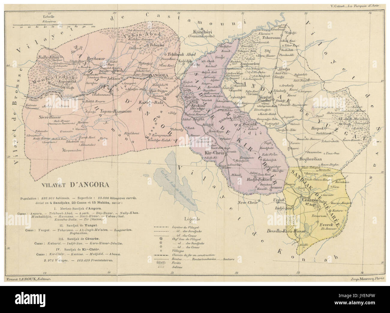 CUINET(1890) 1.282 Ankara Vilayet Stock Photo - Alamy