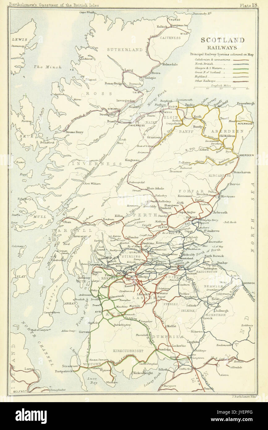 Scotland map railways hi-res stock photography and images - Alamy