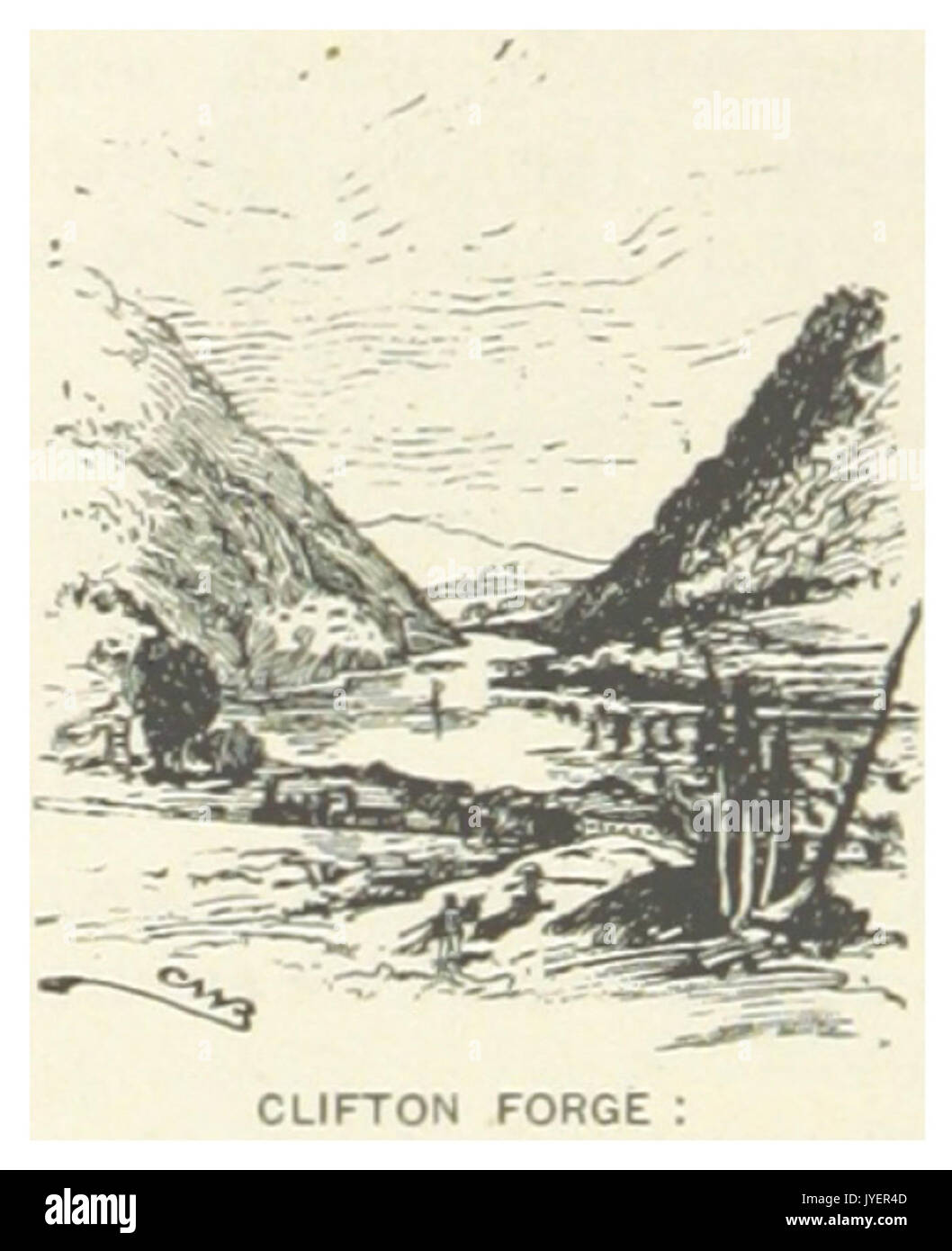 US VA(1891) p860 CLIFTON FORGE, WATER GAP, JAMES RIVER Stock Photo - Alamy