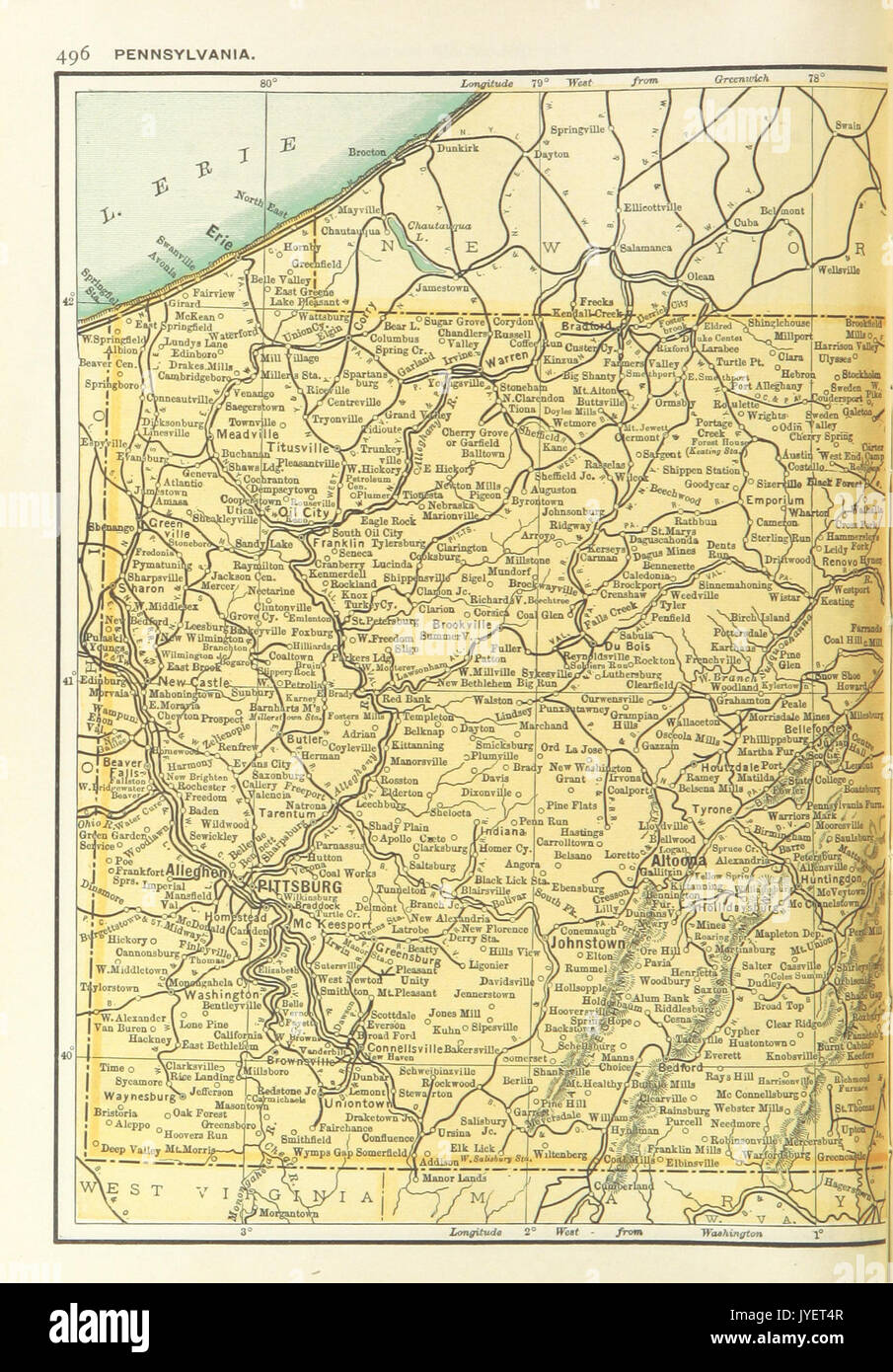 US MAPS(1891) p498 MAP OF PENNSYLVANIA (l Stock Photo - Alamy