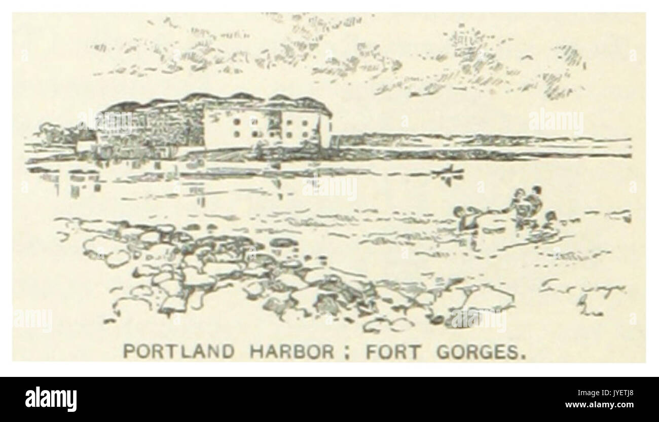 US ME(1891) p318 PORTLAND HARBOR, FORT GORGES Stock Photo - Alamy