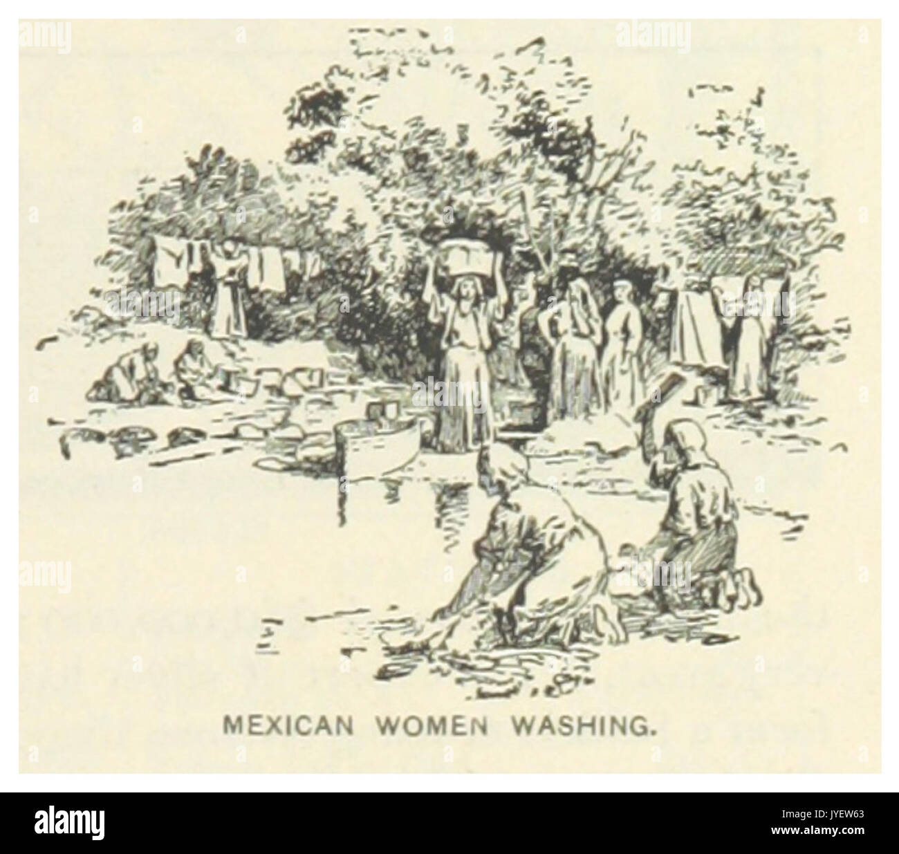 US AZ(1891) p059 WASHING SCENE WITH MEXICAN WOMANS Stock Photo - Alamy