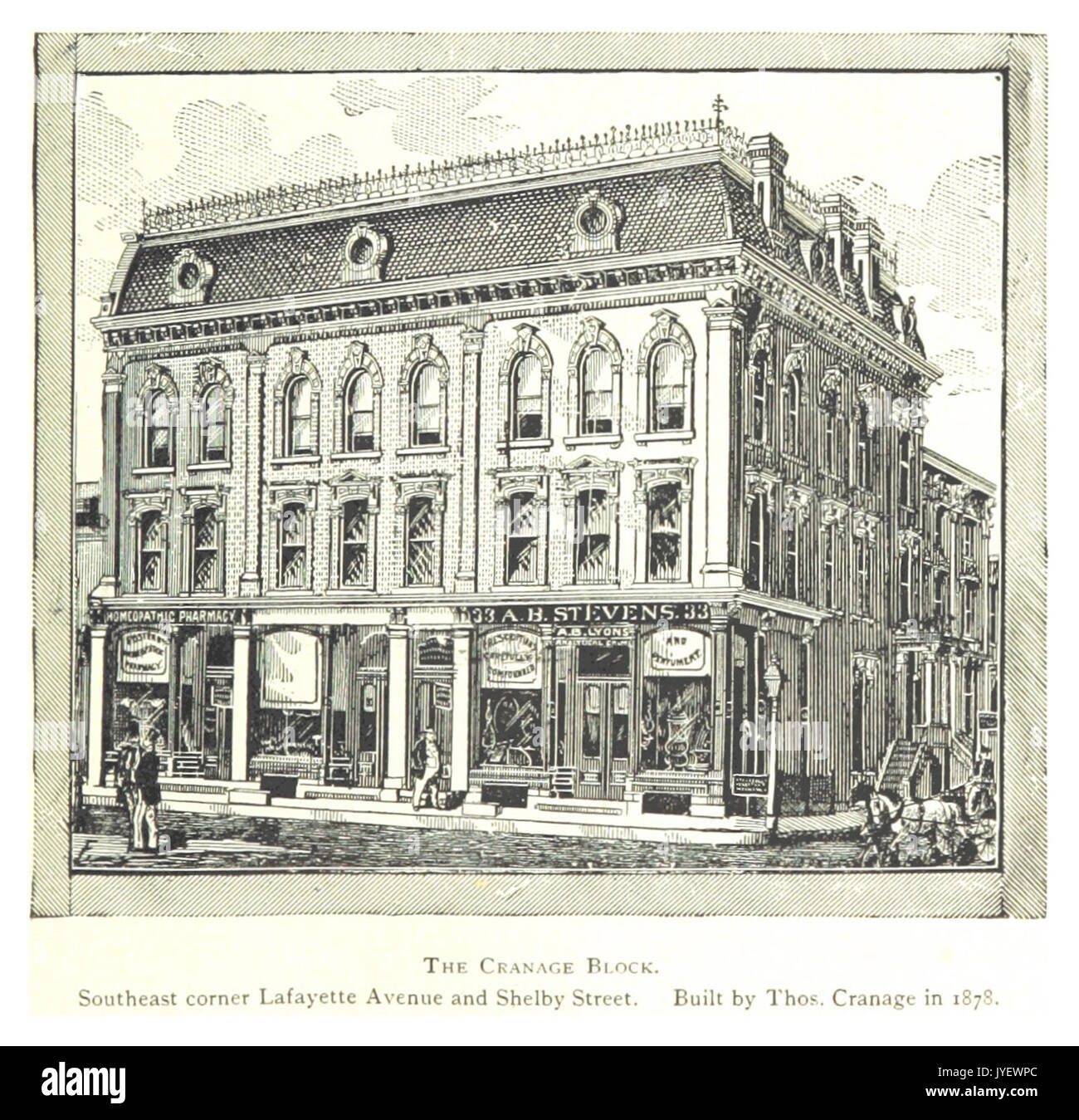 FARMER(1884) Detroit, p515 THE CRANAGE BLOCK. SOUTHEAST CORNER ...