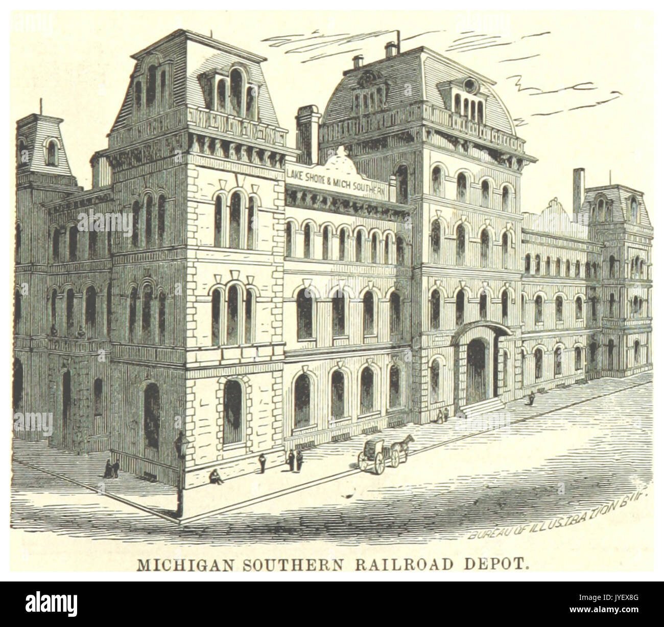 COLBERT(1871) p463 MICHIGAN SOUTHERN RAILROAD DEPOT Stock Photo - Alamy