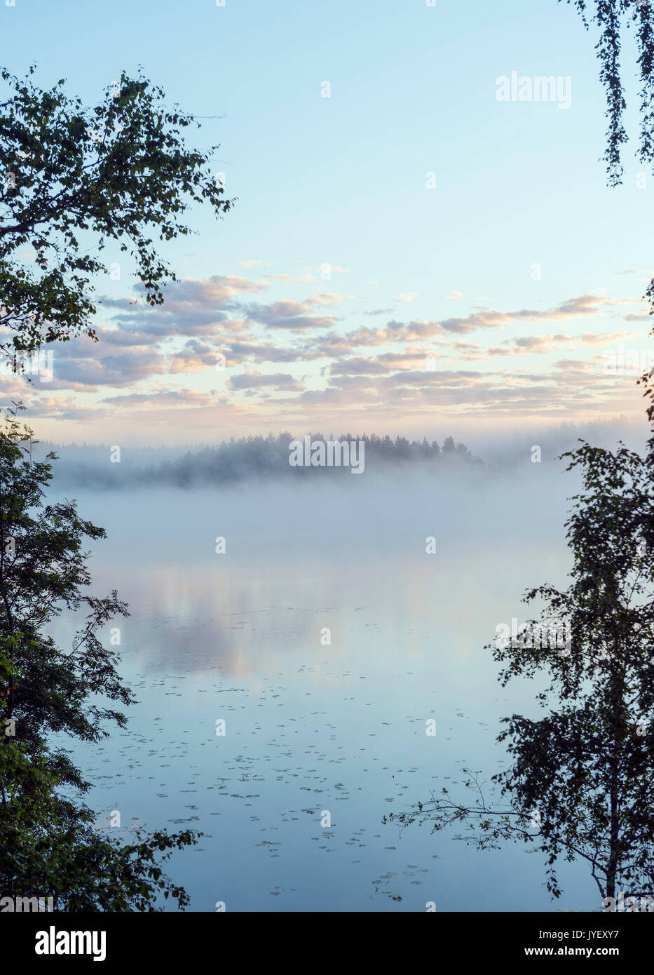 Tranquil lake mist hi-res stock photography and images - Alamy