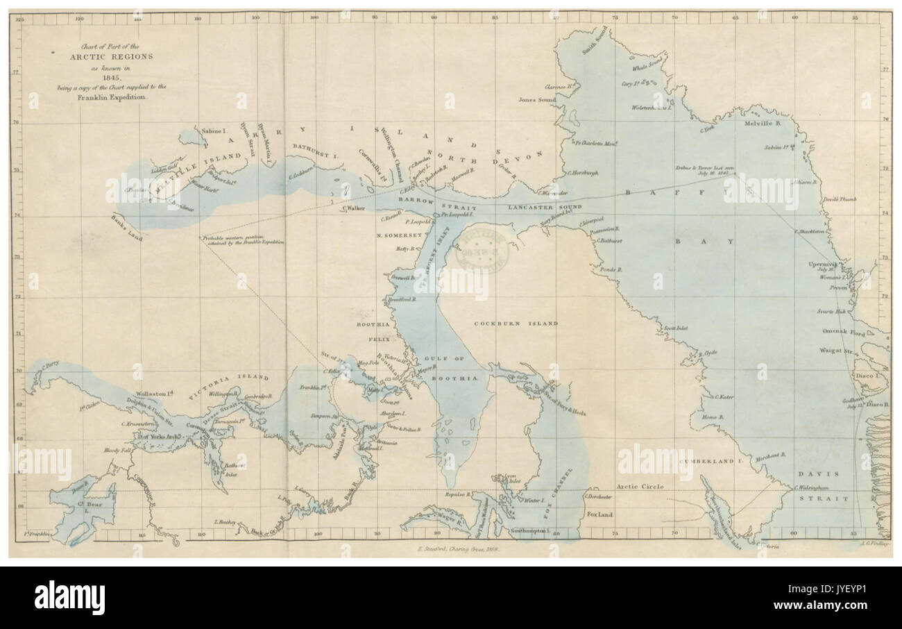 (1858) Chart of Parts of the Arctic Regions as known in 1845 Stock ...